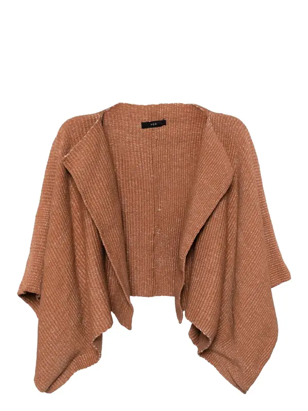 Voz Asymmetric Lurex Cape - Brown