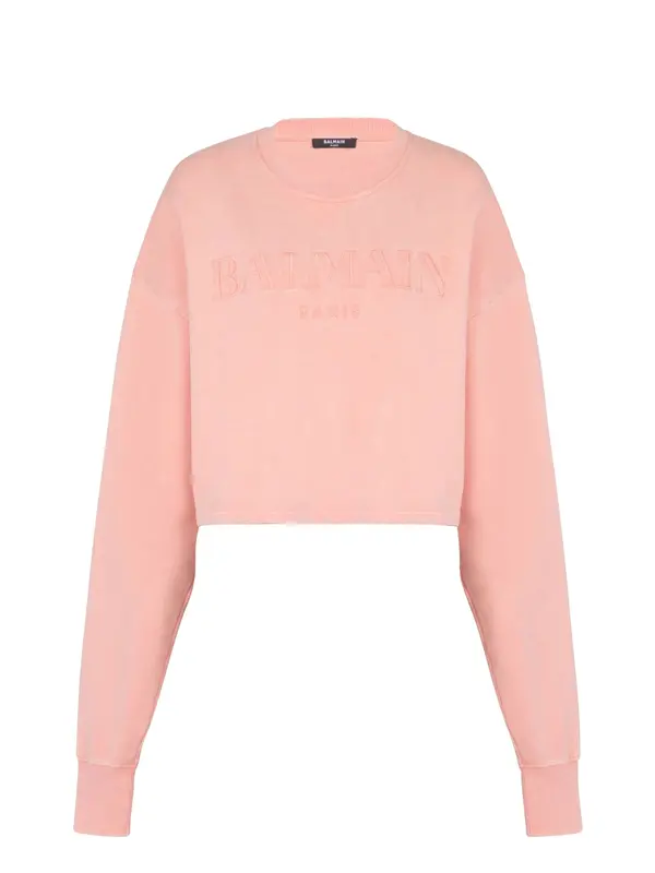 Balmain Logo-embroidered Cotton Sweatshirt - Pink