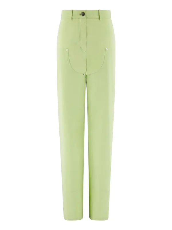 FERRAGAMO High-waisted Carpenter Trousers - Green