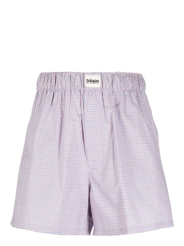 Natasha Zinko Gingham-check Pattern Shorts - Blue