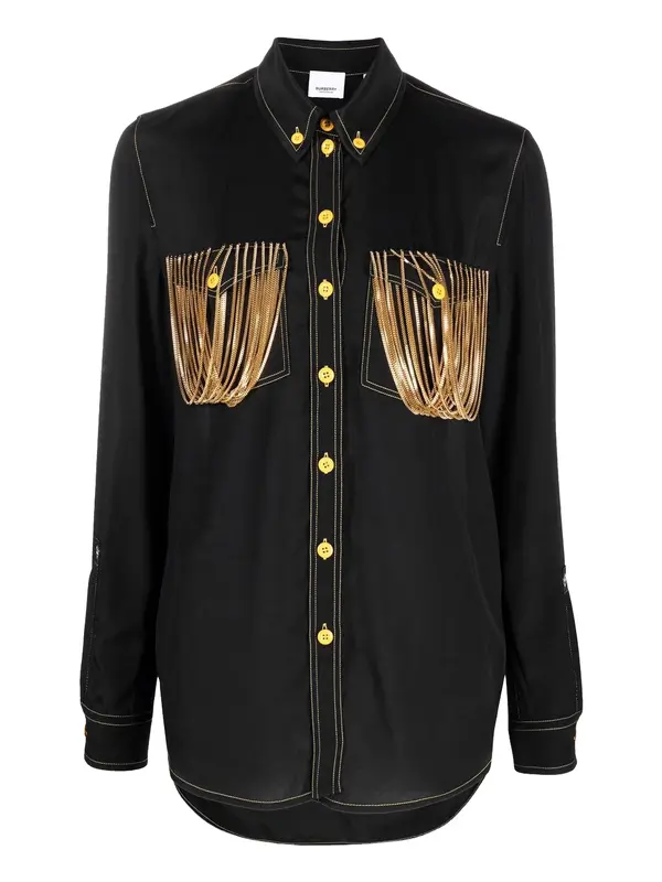 Burberry Chain Pocket Detail Shirt - Black