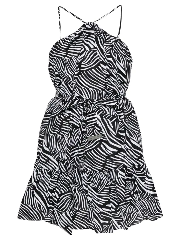 Michael Kors Zebra-print Mini Dress - Black