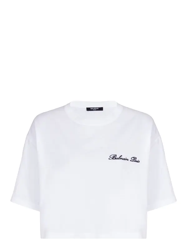 Balmain Logo-embroidered T-shirt - White