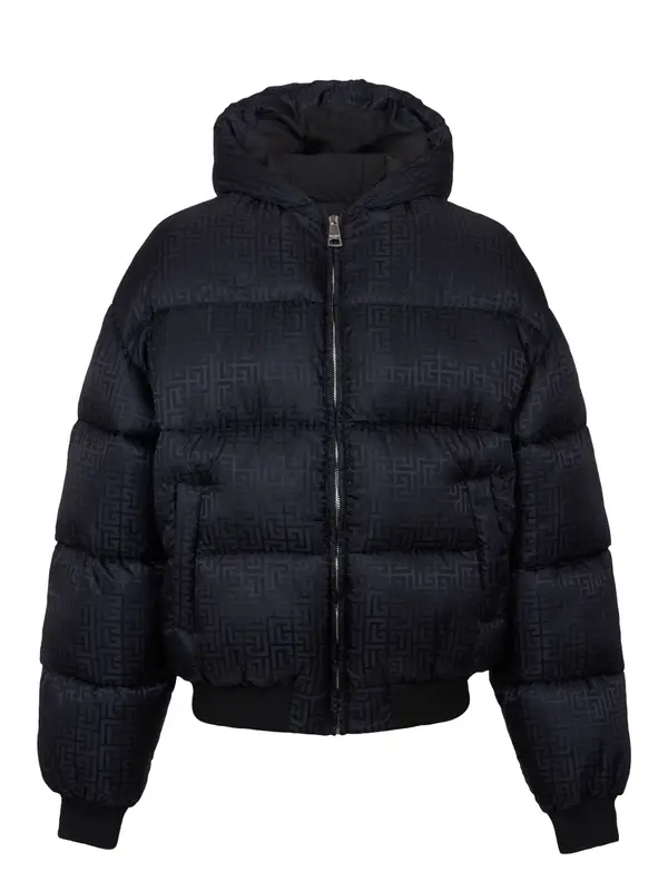 Balmain Pb Monogram Puffer Jacket - Black