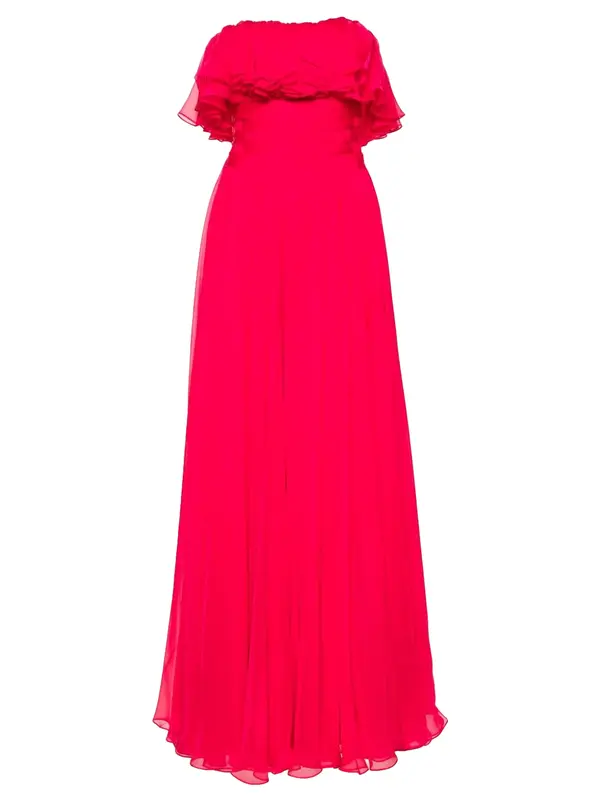 GEMY MAALOUF Strapless Ruffled Gown - Pink