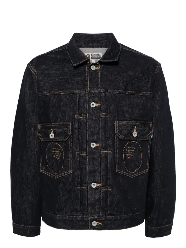 A BATHING APE Ape Head Denim Jacket - Blue