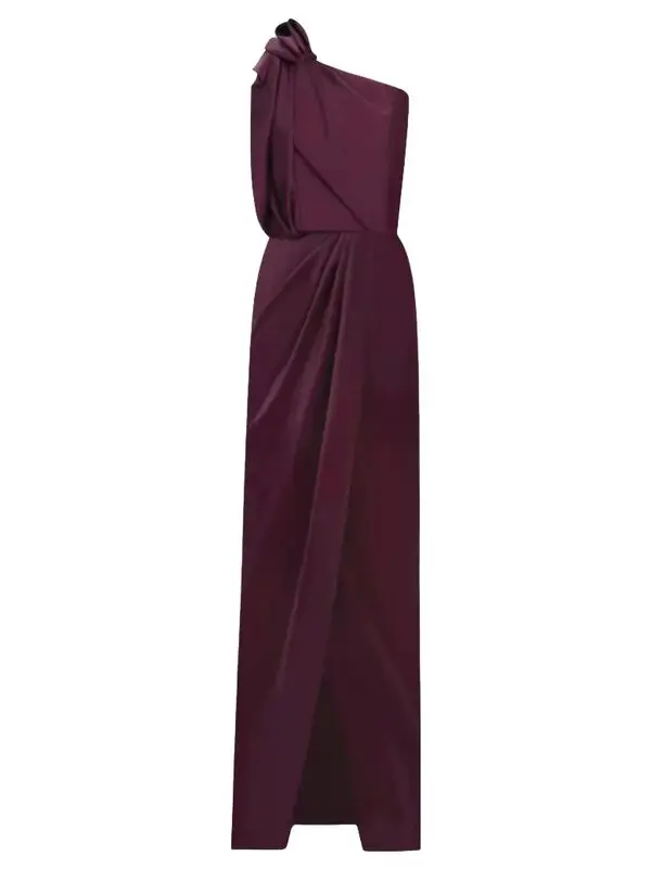 GEMY MAALOUF One-shoulder Floral Appliqué Maxi Dress - Purple