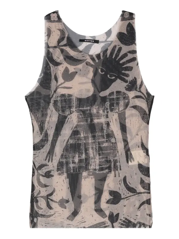 BOTTER Mix-print Mesh Vest - Neutrals