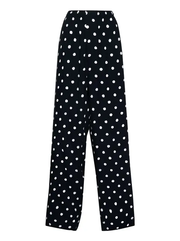 Balenciaga Polka-dot Straight-leg Trousers - Blue