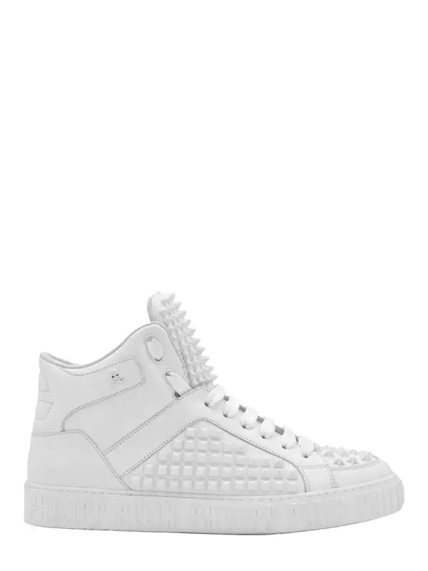 Philipp Plein Spike-effect Mid-top Sneakers - White