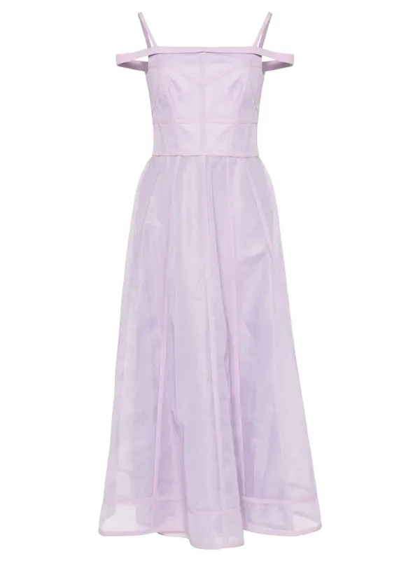 GEMY MAALOUF Princess-cut Midi Dress - Purple