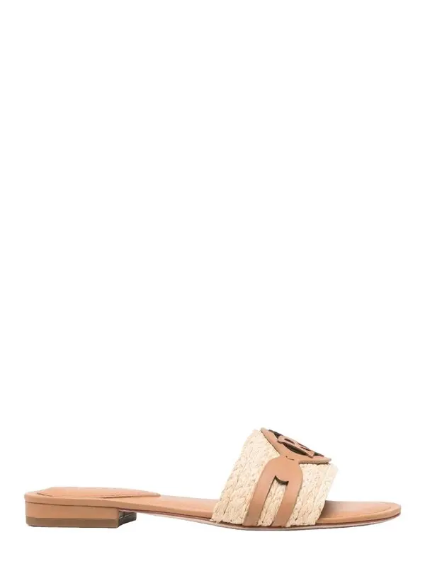 Ralph Lauren Alegra Leather Slides - Neutrals
