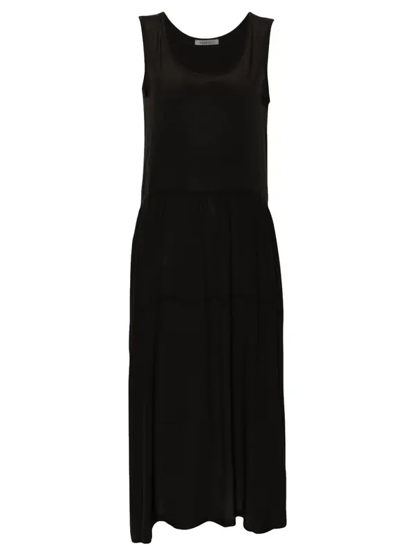 MAURIZIO MYKONOS Crepe Flared Maxi Dress - Black