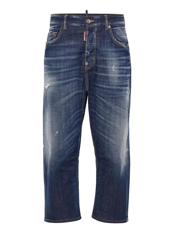 Dsquared2 Bleached-wash Cropped Jeans - Blue