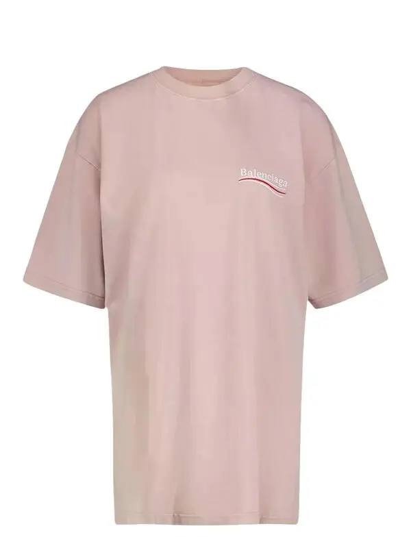 Balenciaga Logo-embroidered T-shirt - Pink