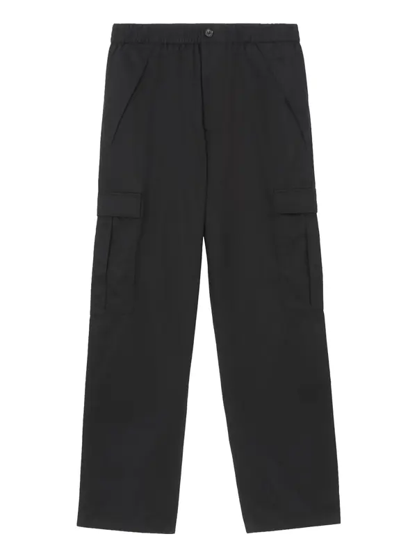 Burberry Cotton Cargo Trousers - Black