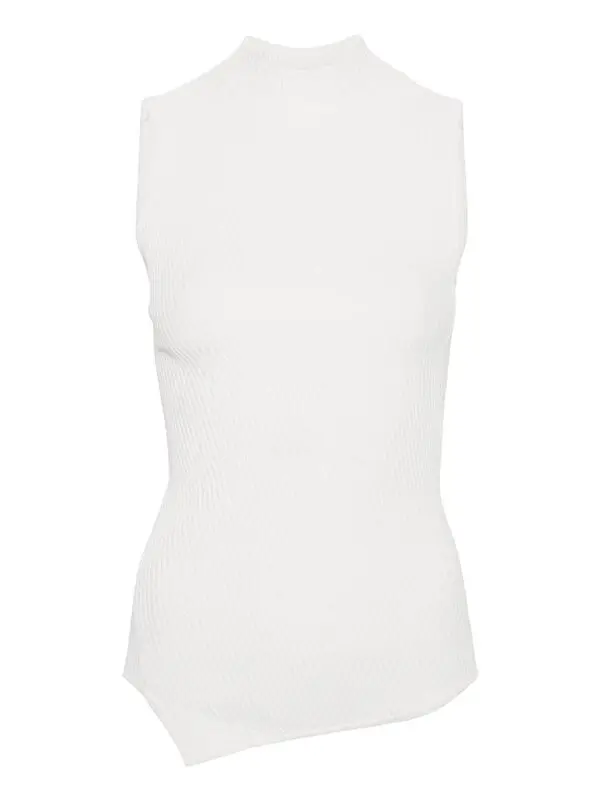 TOTEME Almaz Asymmetric Ribbed Tank Top - White