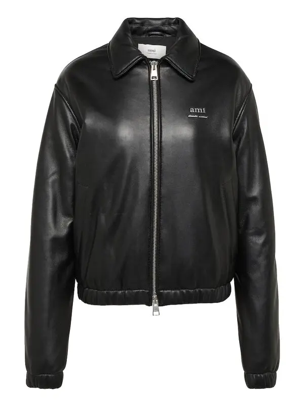 Ami Leather Jacket - Black