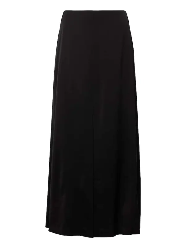 Dries Van Noten Satin Crêpe Maxi Skirt - Black