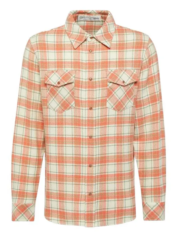 GOD'S TRUE CASHMERE Plaid Cashmere Shirt - Orange