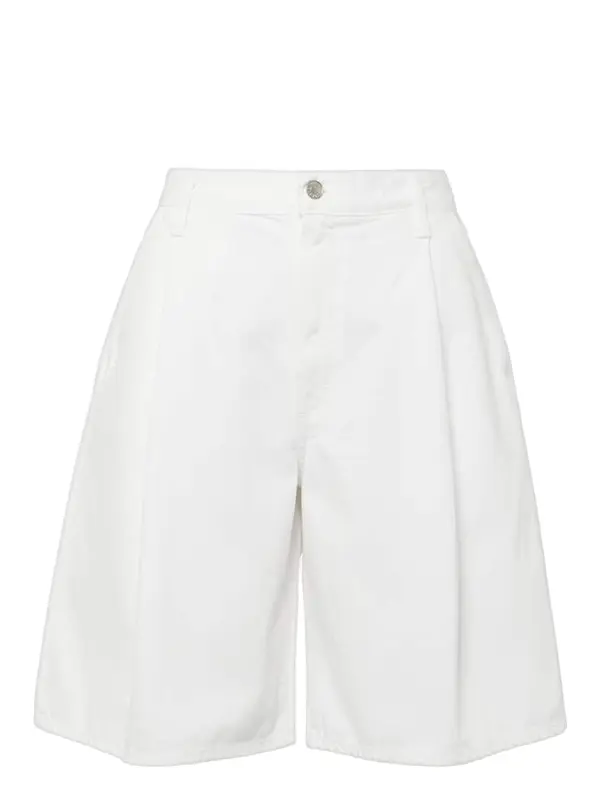 AGOLDE Ellis Mid-rise Bermuda Denim Shorts - White