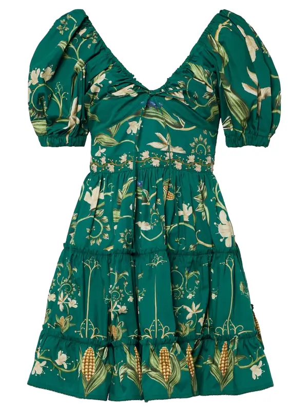Agua Bendita Manzanilla Esmeralda Minidress - Green