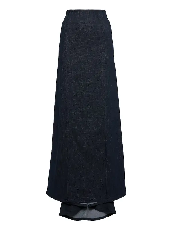 Brunello Cucinelli Cotton-blend Maxi Skirt - Blue