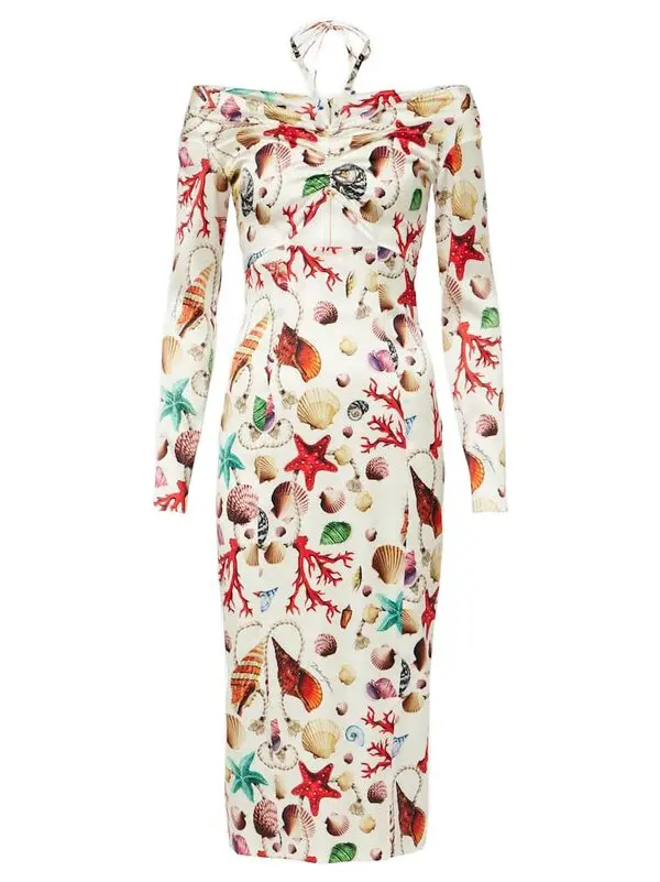 Dolce & Gabbana Capri Printed Silk-blend Midi Dress - Multicoloured