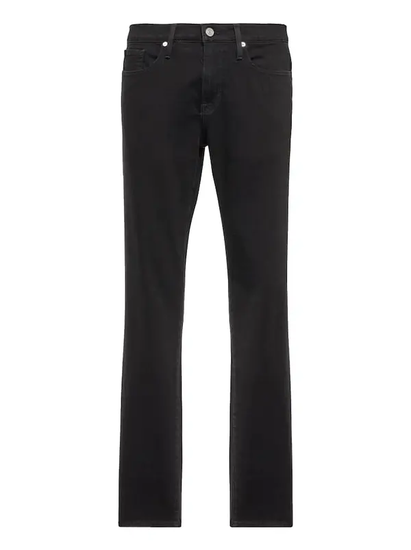 FRAME L'homme Mid-rise Slim Jeans - Black