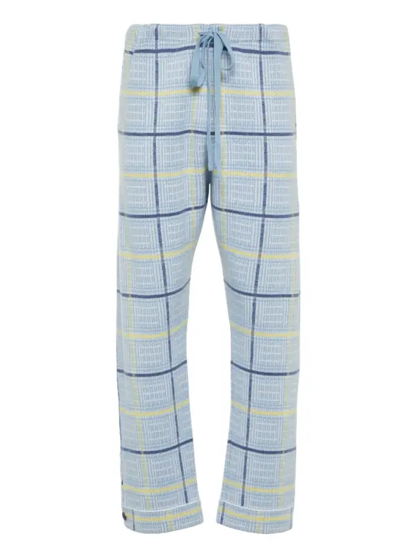 GOD'S TRUE CASHMERE Rain Tartan Cashmere Sweatpants - Blue