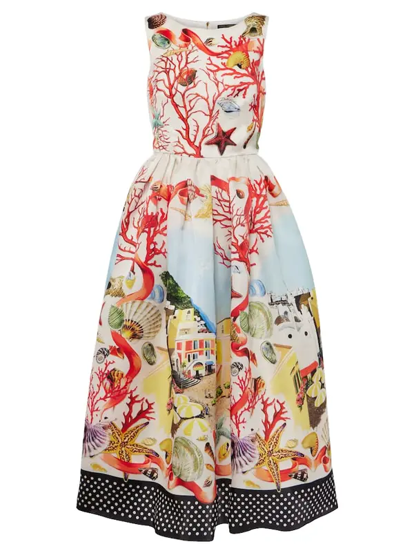 Dolce & Gabbana Capri Printed Silk Midi Dress - Multicoloured