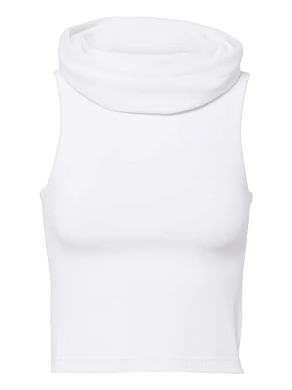 Alaïa Hooded Crop Top - White
