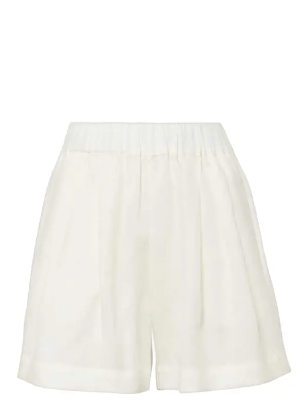 Asceno Zurich Linen Shorts - White