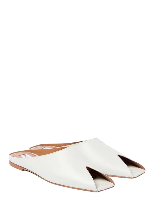 Alaïa Leather Peep-toe Mules - White