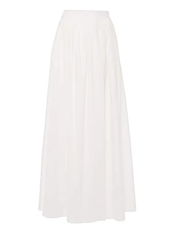 ADRIANA DEGREAS Cotton Poplin Maxi Skirt - White