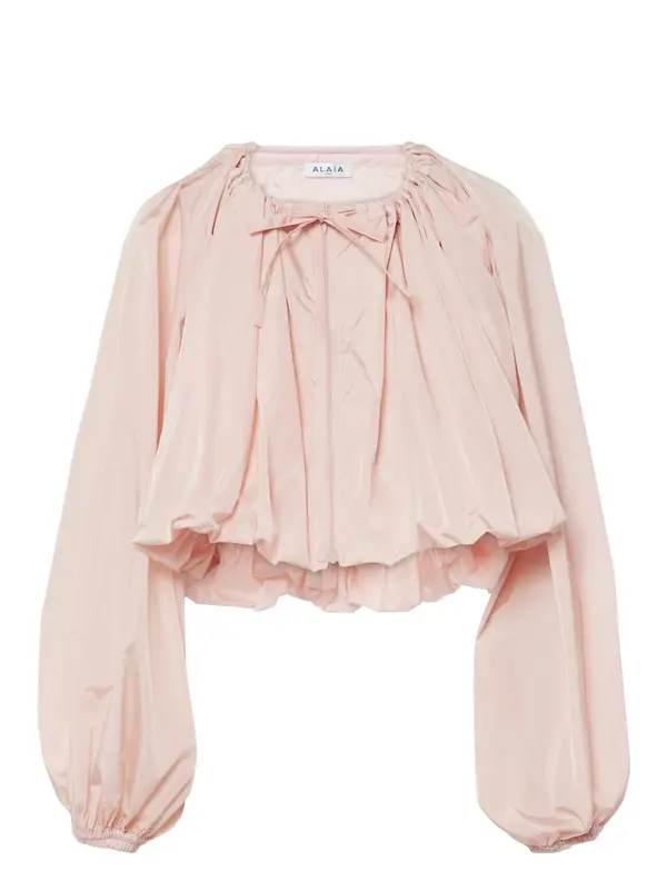 Alaïa Pleated Cropped Jacket - Pink