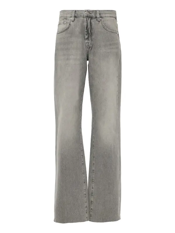7 For All Mankind Tess High-rise Wide-leg Jeans - Grey