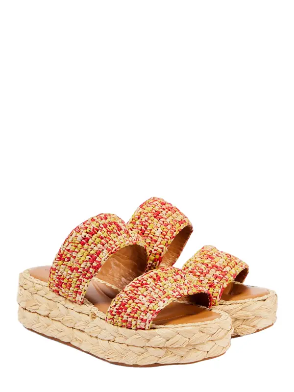 Clergerie Arlene 2 Raffia Platform Sandals - Multicoloured