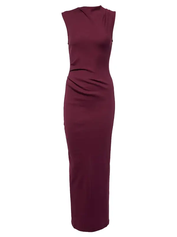 Dorothee Schumacher Cotton Jersey Maxi Dress - Burgundy