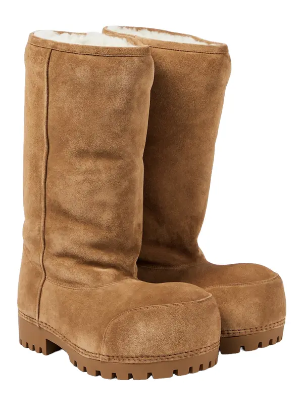 Balenciaga Alaska High Suede Boots - Brown