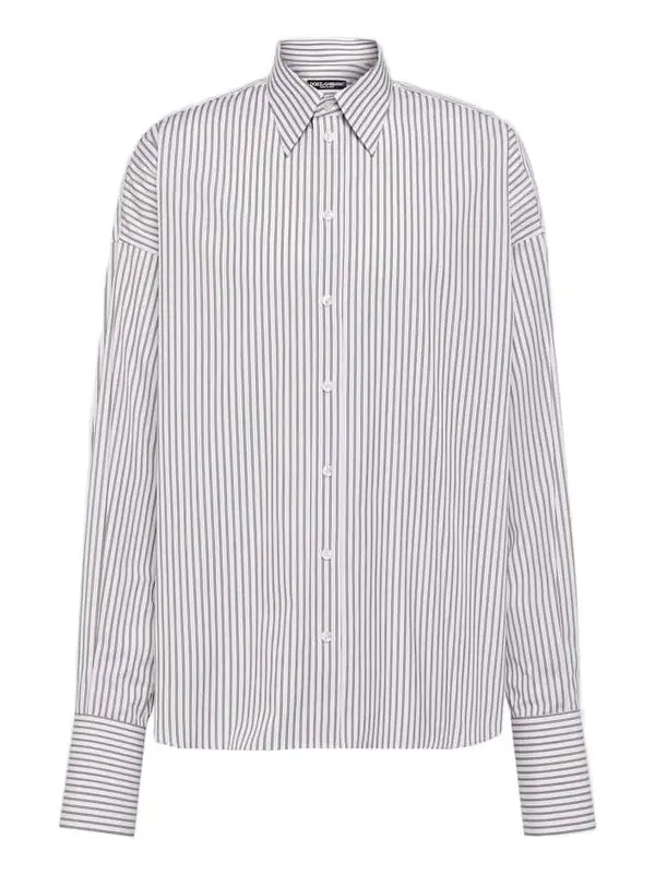 Dolce & Gabbana Striped Cotton Poplin Shirt - Multicoloured