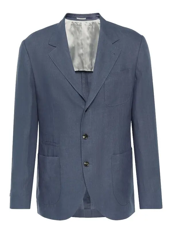Brunello Cucinelli Linen Blazer - Blue