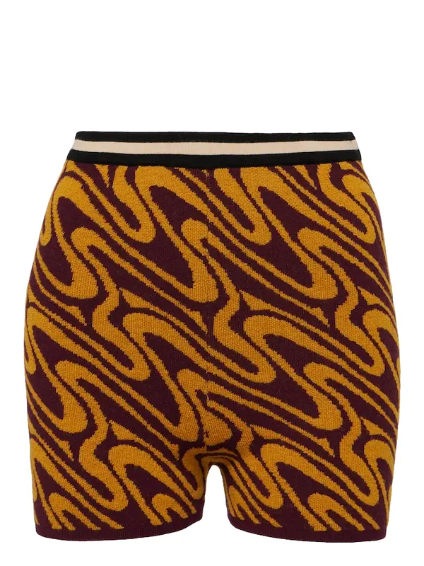 Dries Van Noten High-rise Jacquard Shorts - Orange