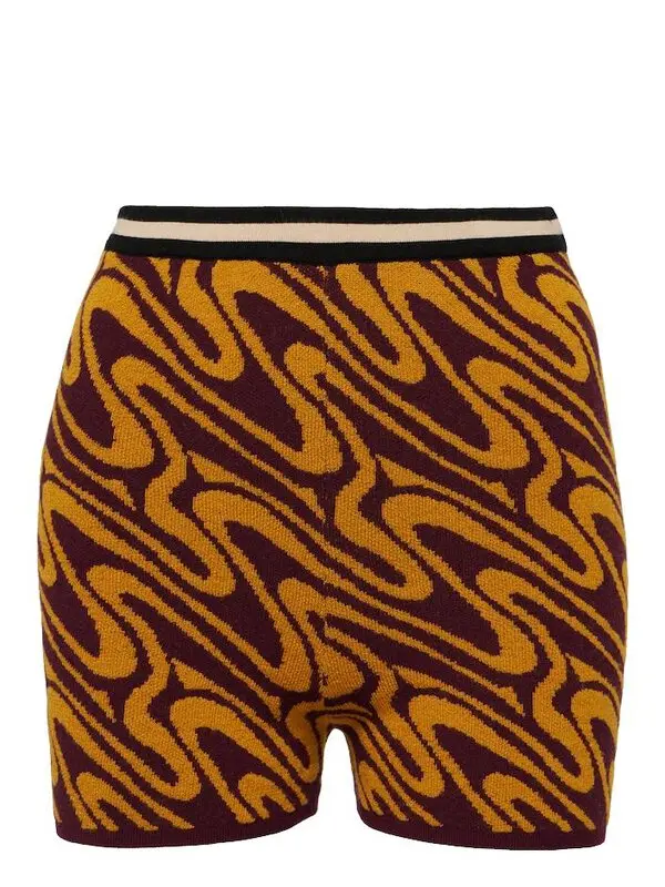 Dries Van Noten High-rise Jacquard Shorts - Orange