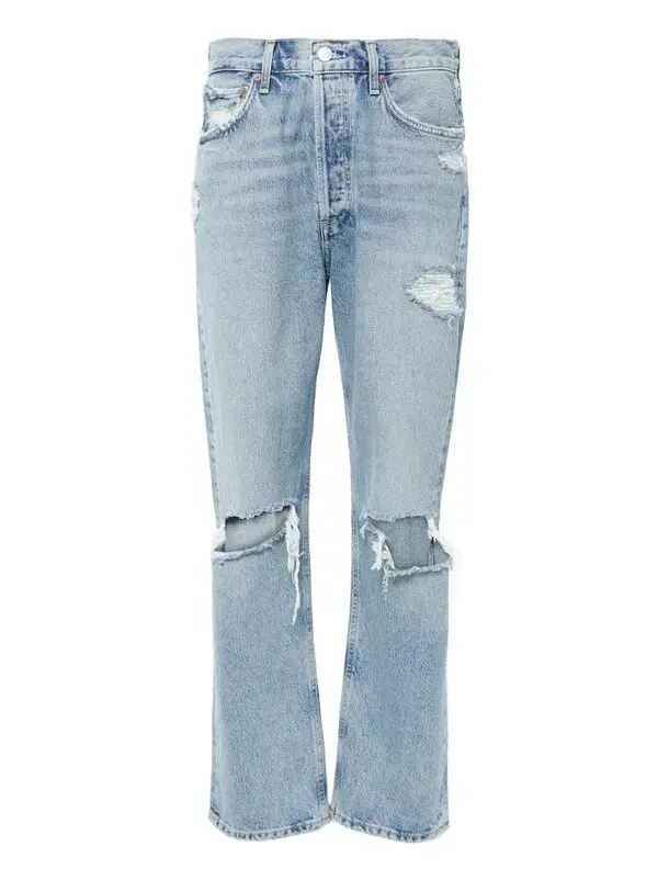 AGOLDE 90s Distressed Mid-rise Straight Jeans - Blue