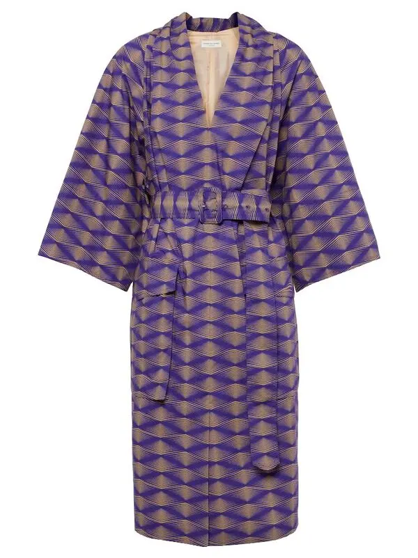 Dries Van Noten Printed Cotton Poplin Minidress - Purple