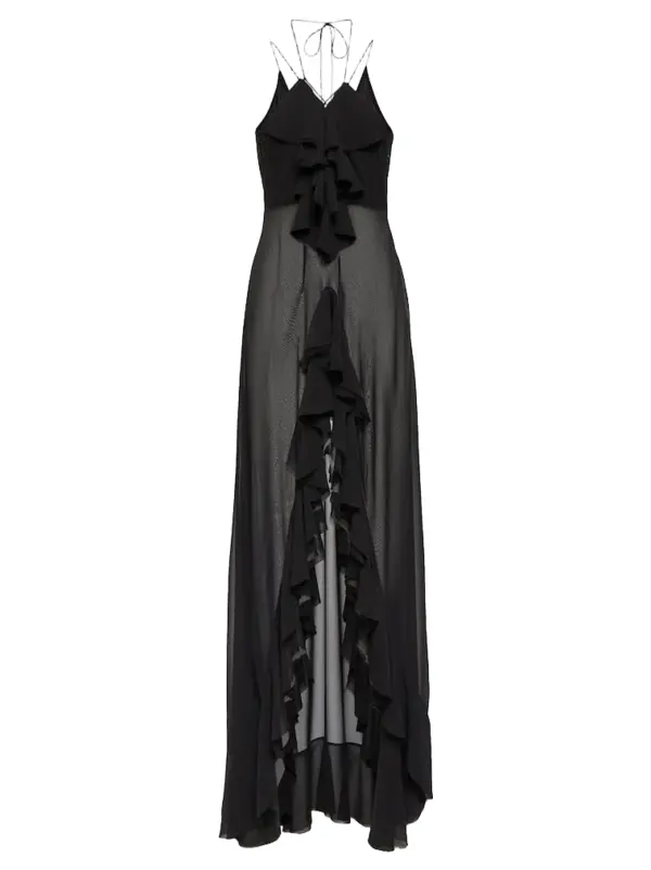 BANANHOT Isabel Ruffled Maxi Dress - Black