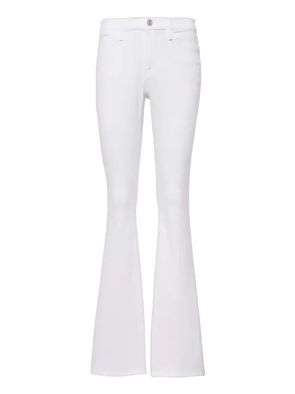 FRAME Le High Flare High-rise Flared Jeans - White
