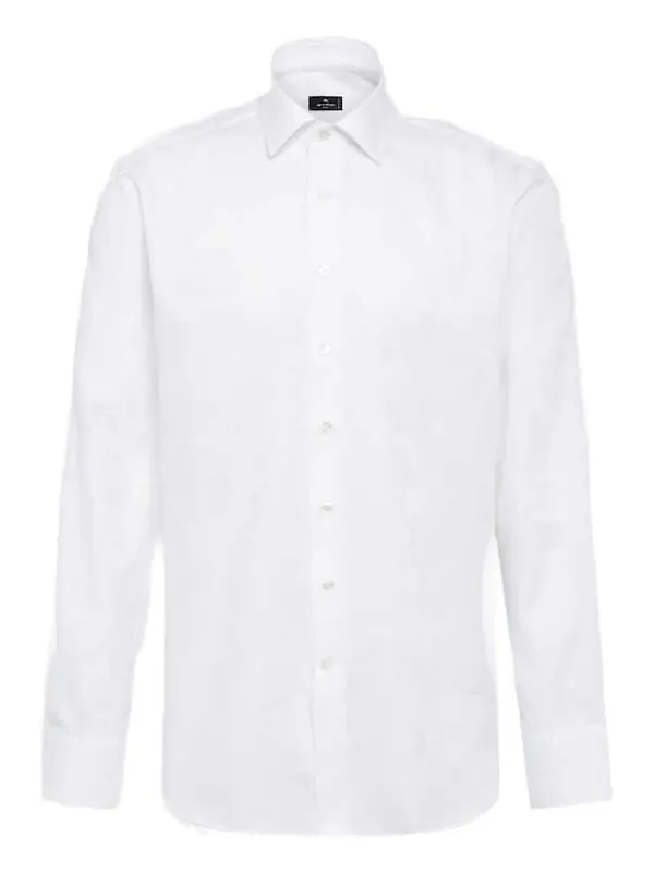 Etro Paisley Jacquard Cotton Shirt - White