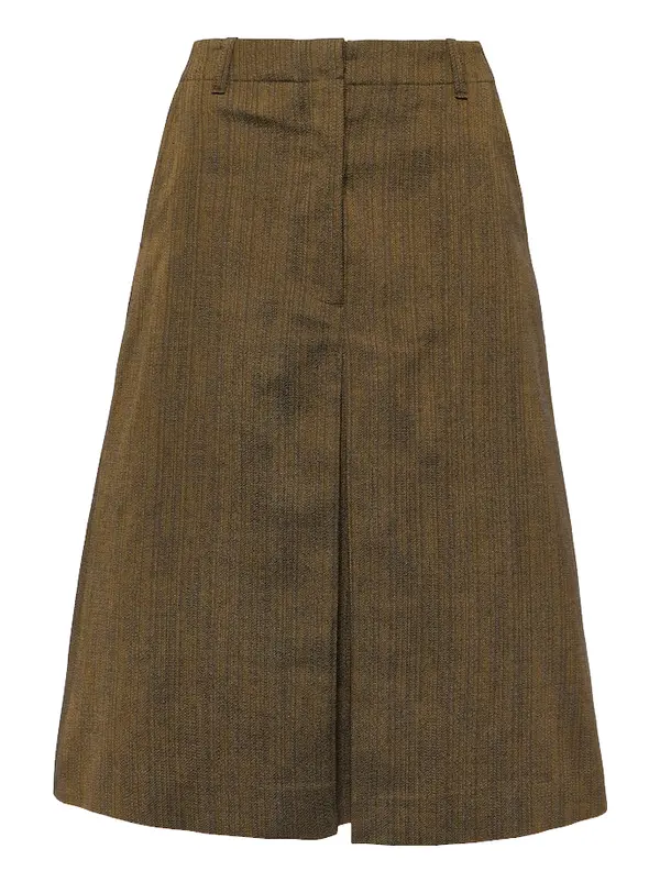 Dries Van Noten Cotton And Silk-blend Midi Skirt - Yellow
